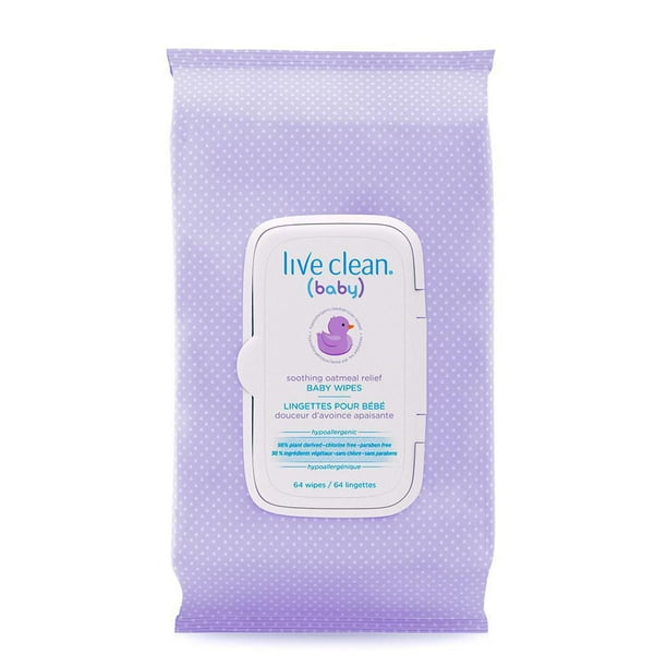 Live Clean Baby Soothing Oatmeal Relief Baby Wipes 64 Wipes - Walmart.ca