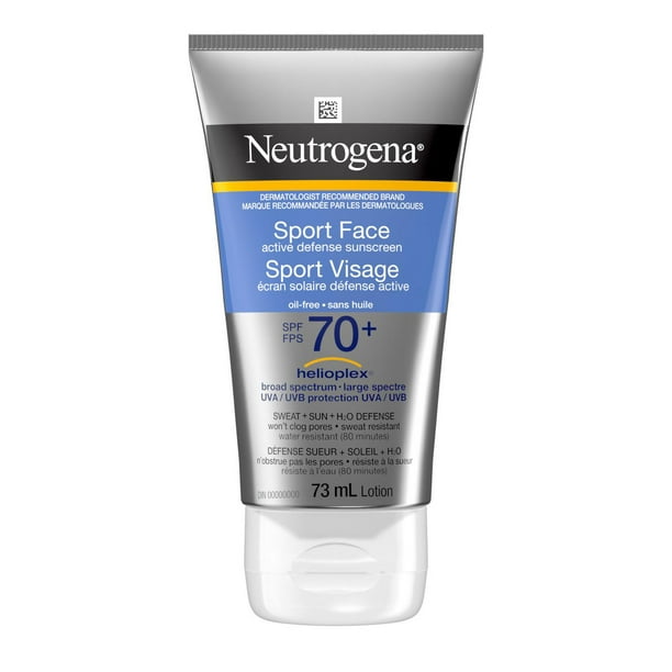 Neutrogena Sport Face Active Defense SPF 70, Oil-Free Facial Sunscreen ...