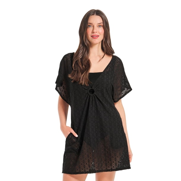 Krista V Neck Short Sleeve Cover Up Tunic - Walmart.ca