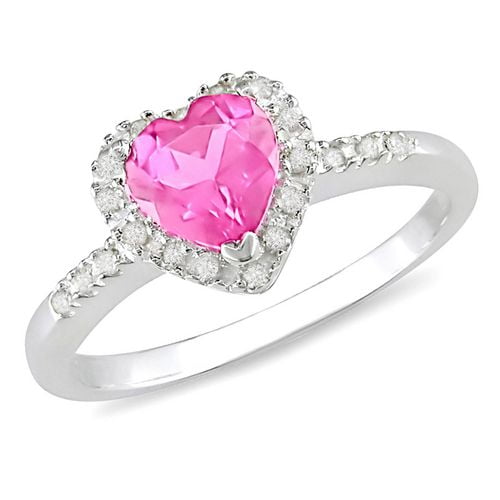 Click here for Tangelo 1 Ct Created Pink Sapphire And 1/10 Ct Dia... prices