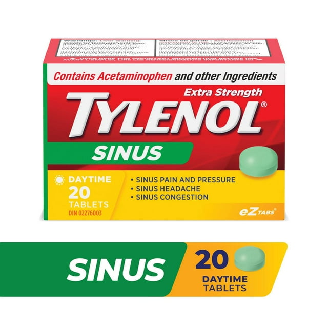 Tylenol Extra fort, Sinus, Jour, soulage la congestion des sinus et ...