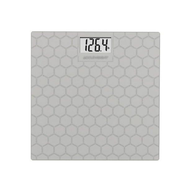 Accuweight 400 lb Silicone Digital Glass Bath Scale, Grey, Anti-slip ...