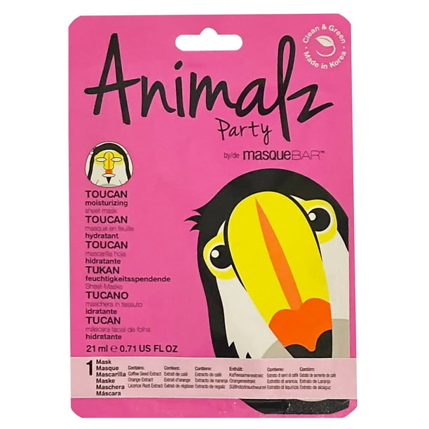 Pretty Animalz Toucan Printed Sheet Mask, Printed Toucan Sheet mask ...