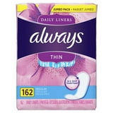 Always Thin Regular Unscented Pantiliners - Walmart.ca