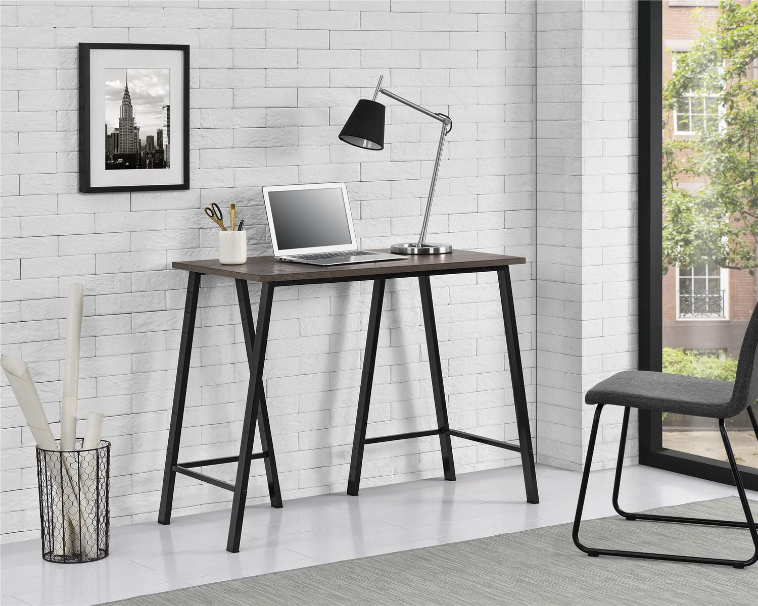 Monroe Desk, Medium Brown | Walmart Canada