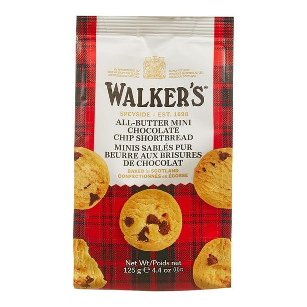 Walker’s All-Butter Mini Chocolate Chip Shortbread Cookies, 125 g ...