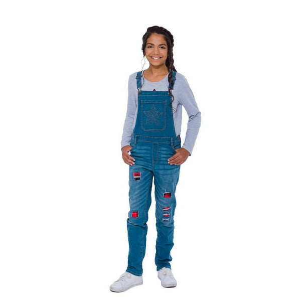 Girls Mini Pop Kids Rock In Plaid Denim Overalls - Walmart.ca