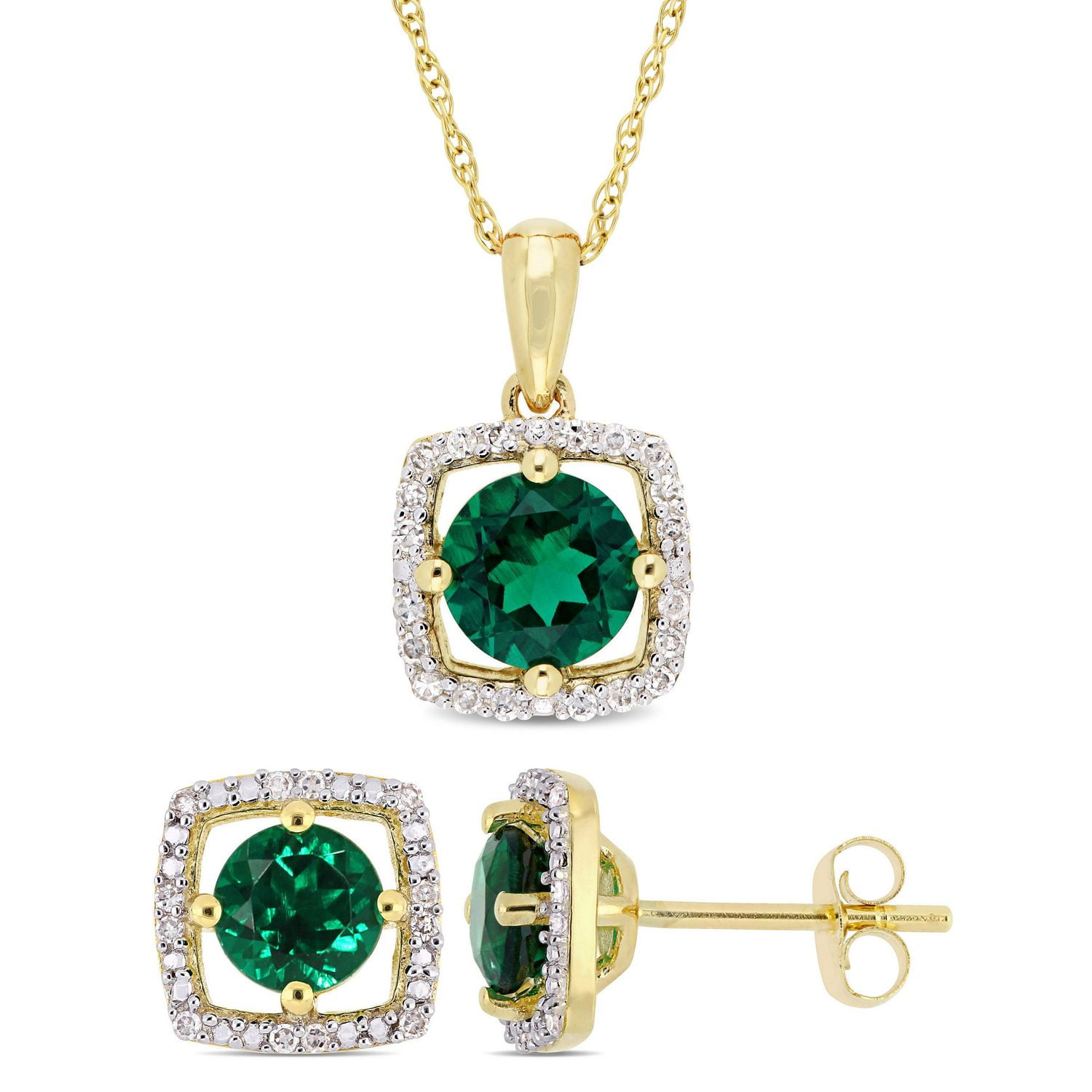 Click here for Miabella 1-4/5 Carat T. G.W. Created Emerald And 1... prices