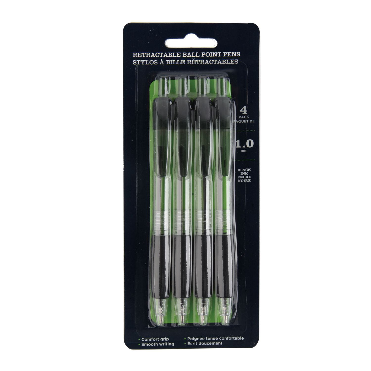 0.1 mm Black Ink Retractable Ball Point Pens | Walmart Canada