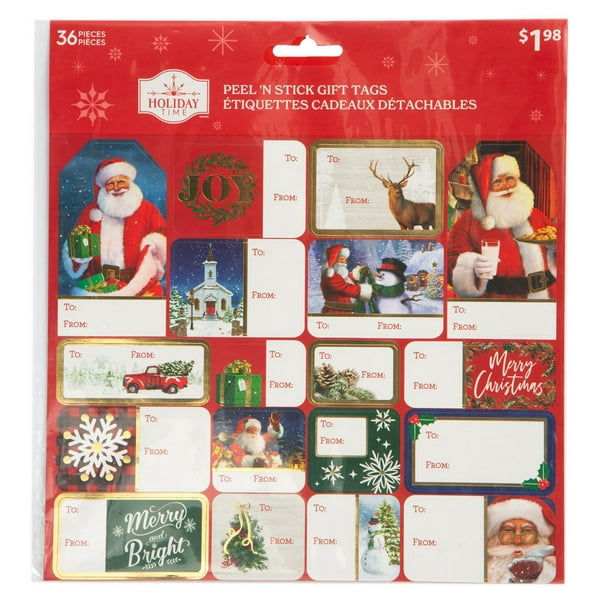 Holiday Time 36 Count Peel and Stick Icy Blue Gift Tags - Walmart.ca