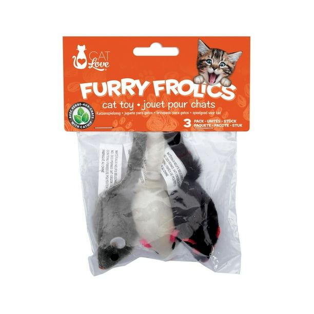 Cat Love Furry Frolics Cat Toy Furry Catnip Mice Cat Toy Walmartca