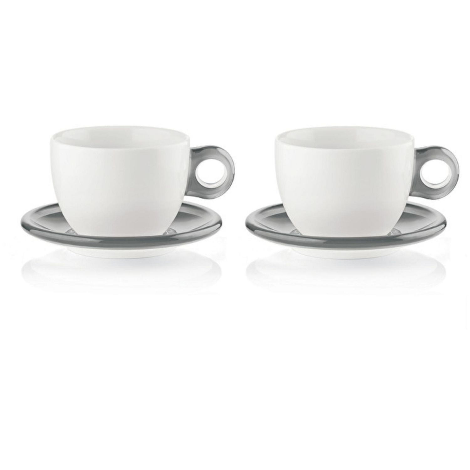 Guzzini, Made in Italy, Set Of 2 Breakfast Cups With Saucers Grey ...