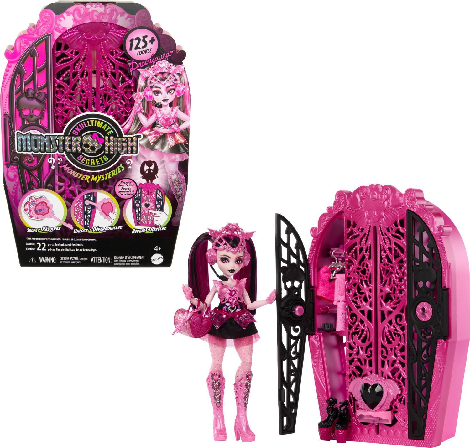 Monster High Skulltimate Secrets Monster Mysteries Playset Draculaura Doll with 19 Surprises Walmart