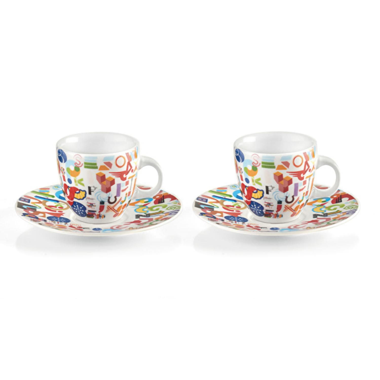 Guzzini, Made in Italy, Set 2 Espresso Cups Alphabet Multi | Walmart Canada