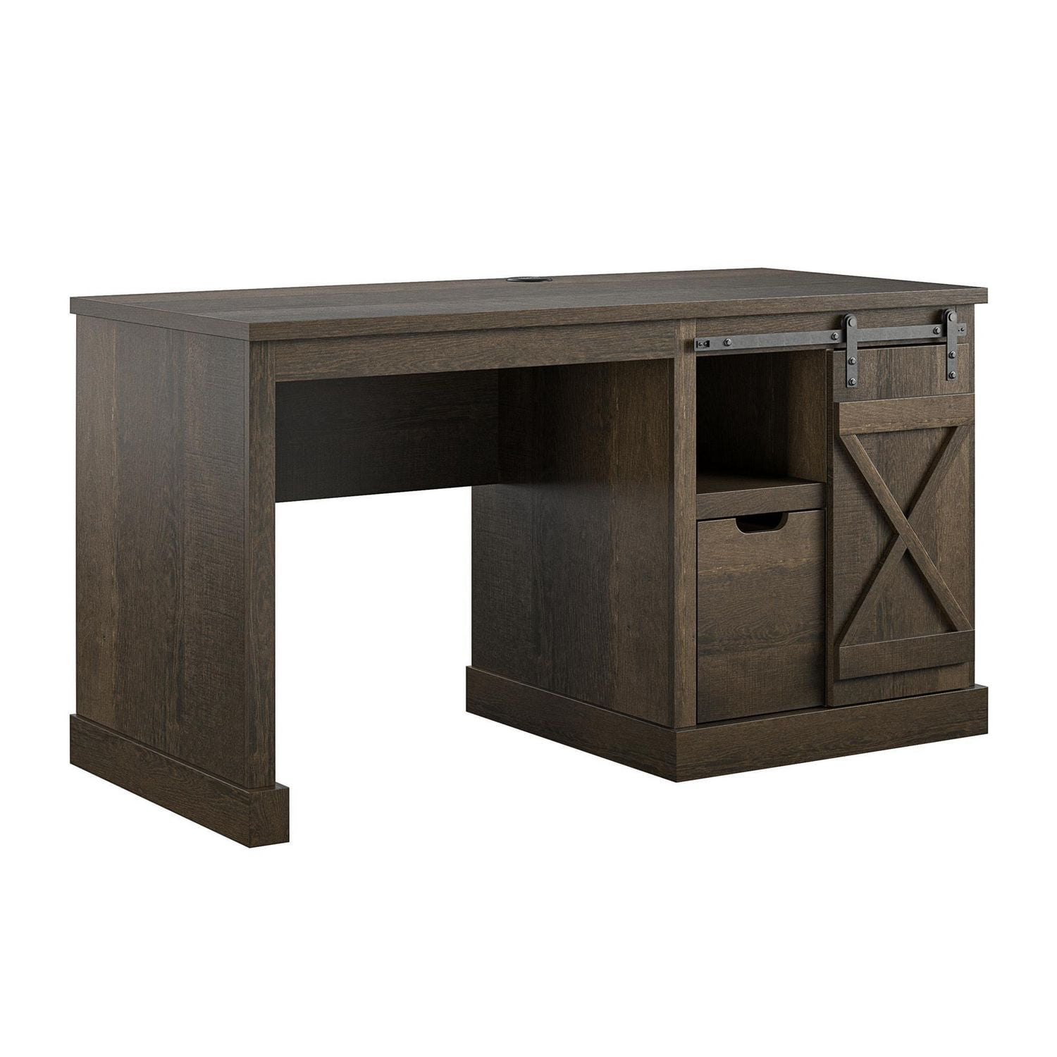 Knox County Single Pedestal Computer Desk, Brown Oak | Walmart Canada