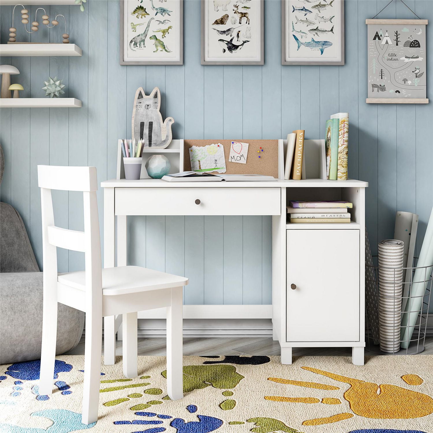 White desk for kids room store