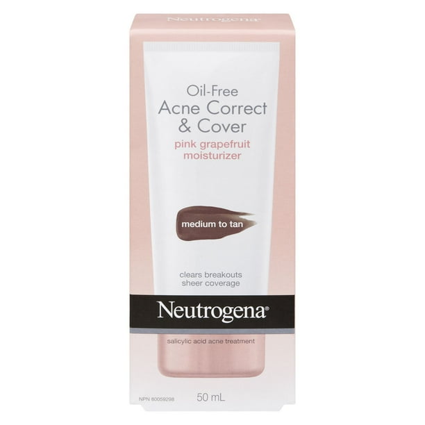 NEUTROGENA® Oil Free Acne Correct & Cover Pink Grapefruit Moisturizer ...