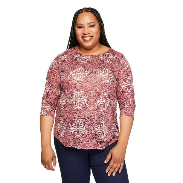 Iyla Plus Women's 3/4 Sleeve Tee, Sizes 1X-4X - Walmart.ca