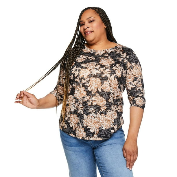 Iyla Plus Women's 3/4 Sleeve Tee - Walmart.ca