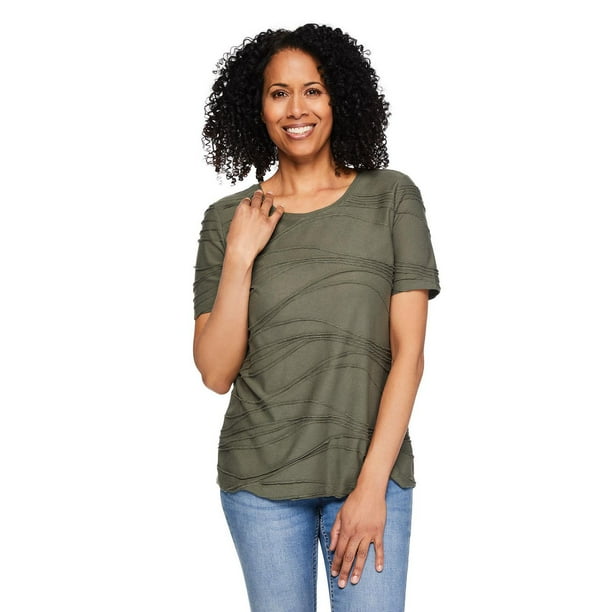 Iyla Women's Short Sleeve Ripple Tee - Walmart.ca