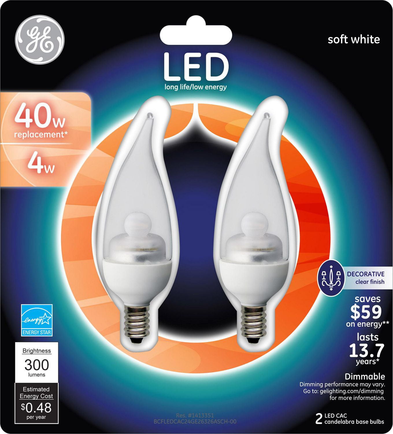 General Electric 4W LED Bulb CAC - Pack of 1 | Walmart Canada