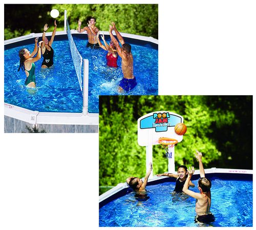 Swimline Pool Jam Volleyball/Basketball Combo above Ground Pool Toy ...