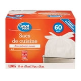 Great Value Kitchen Bags with Flap Ties, 60 Bags, 42.5 L - Walmart.ca