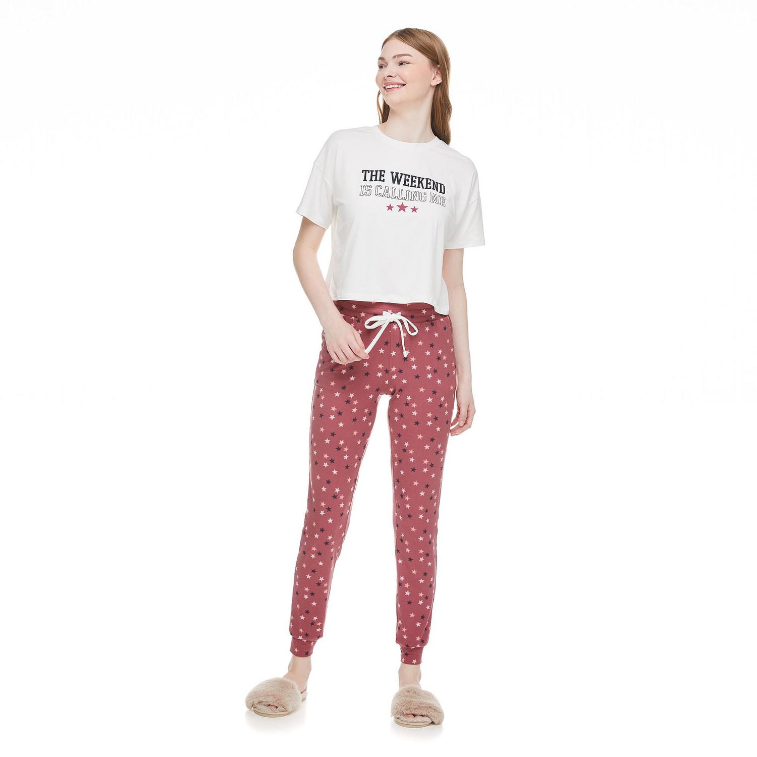 Click here for No Boundaries Womens Tee And Jogger 2-Piece Set Xl prices