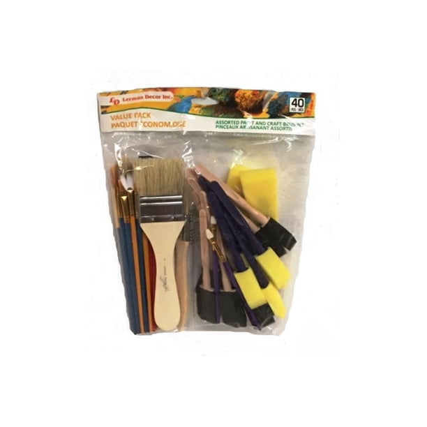 ASSORTED PAINT AND CRAFT BRUSHES 40 PCS, ASSORTED BRUSHES 40 PCS ...