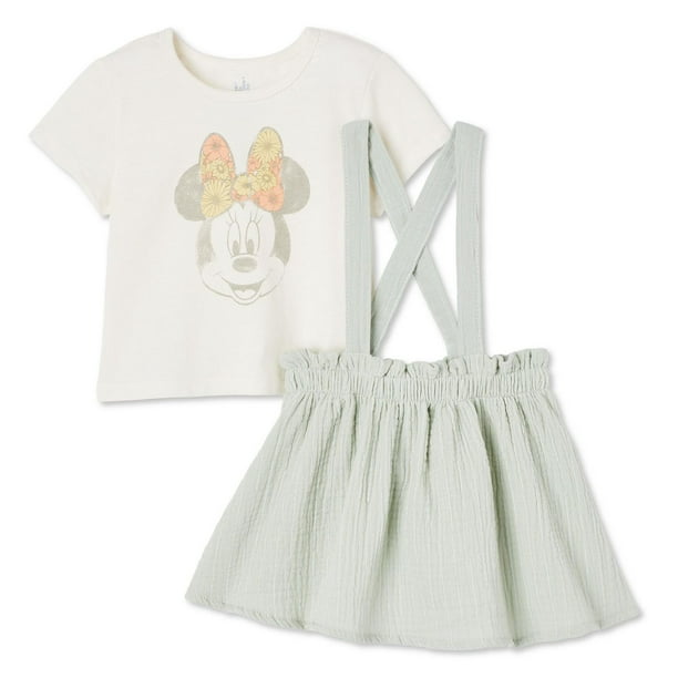 Disney Toodler Girls Minnie Flower Bow Two Piece Set, Size: (0-3)-(3-6 ...