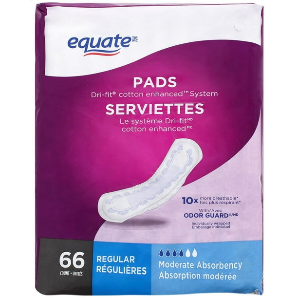 Equate Moderate Absorbency Bladder Control Pads, 66 Pads, Regular ...