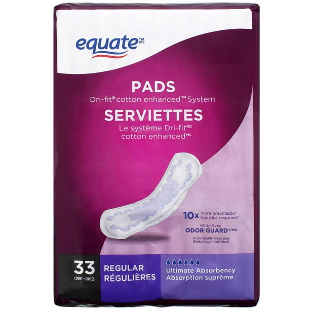 Equate Ultimate Absorbency Bladder Control Pads, 33 Pads, Regular ...