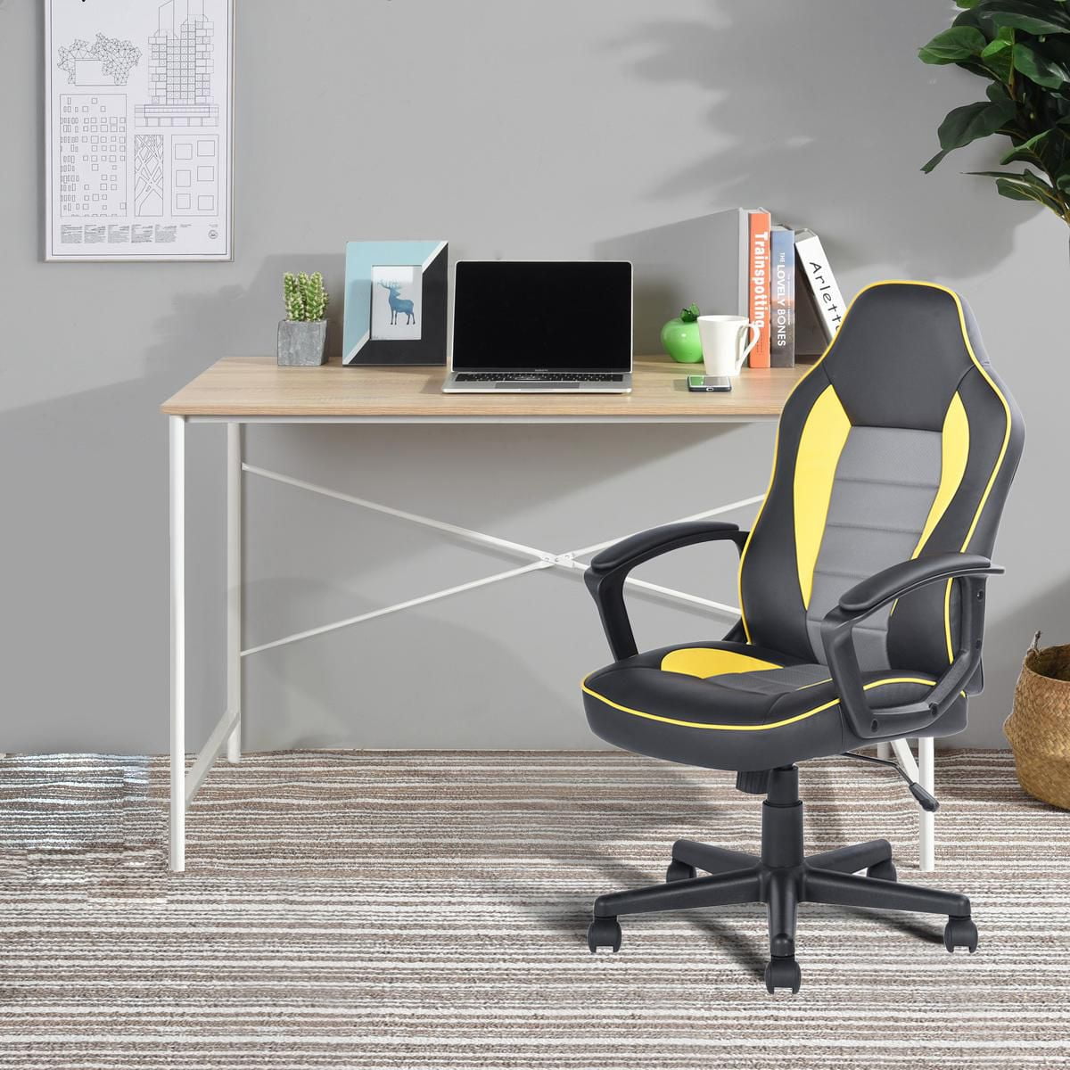 Homylin Computer Desk PC Latop Table and Gaming Chair Set 2 Piece ...