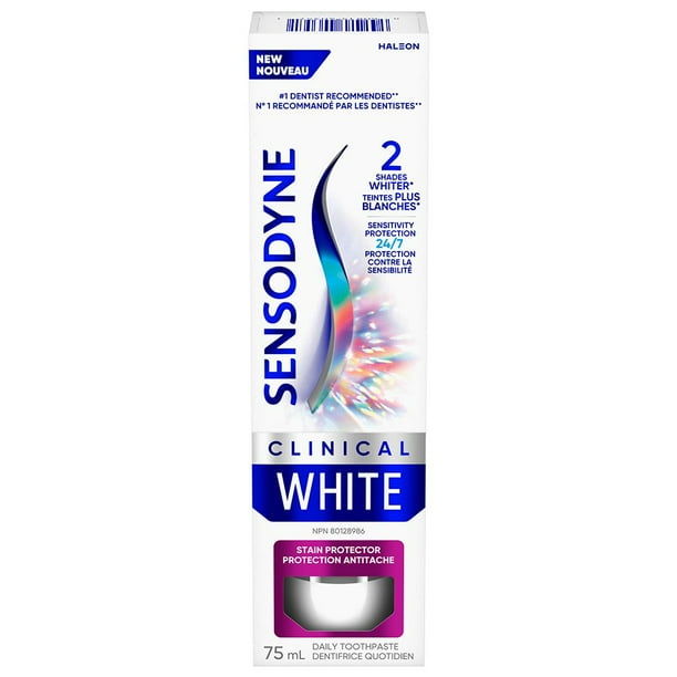 Sensodyne Clinical White Mint Toothpaste for Sensitive Teeth, Stain Protector, 75mL - Walmart.ca
