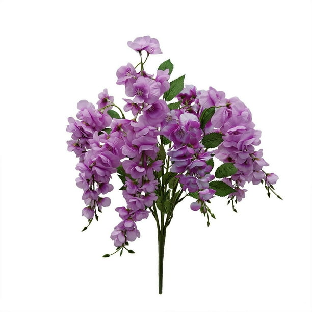 Mainstays Indoor Artificial Wisteria Bouquet, Purple Color, Assembled ...