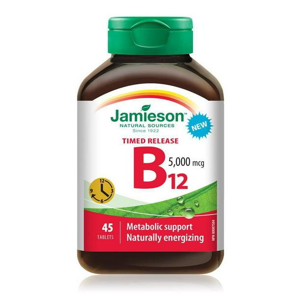 Jamieson Vitamin B12 5,000 mcg Time Release Tablets, 45 tablets ...