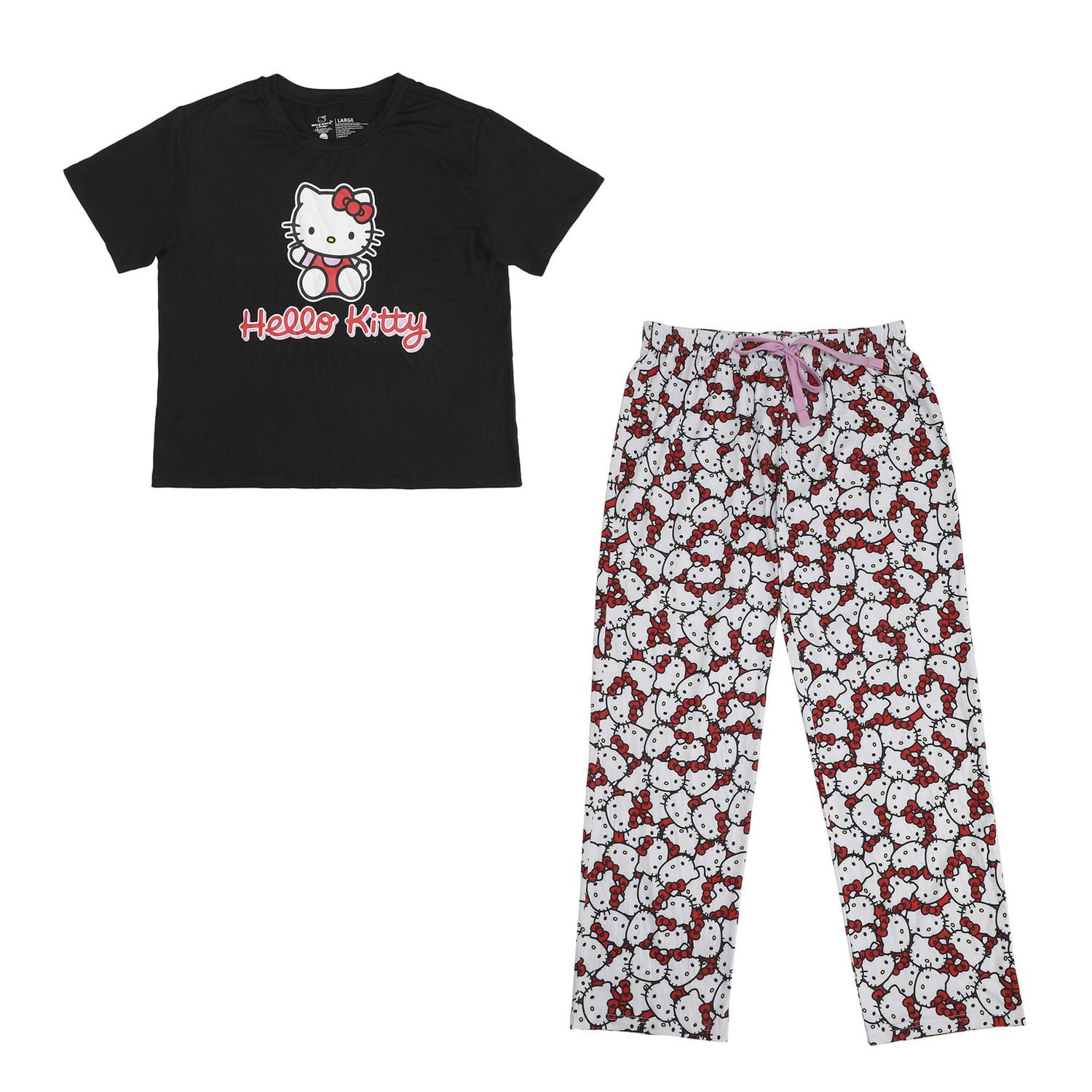 Click here for Bioworld Womens Hello Kitty Pajama Set Kitty Graph... prices