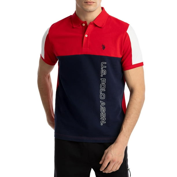 U.S. Polo Assn. Men's Colorblock Pique Polo Shirt, Men's Colorblock ...