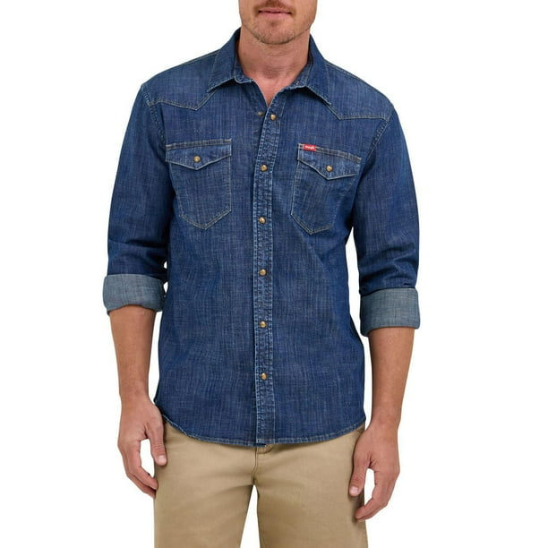 Wrangler Men's Long Sleeve Denim Shirt - Walmart.ca