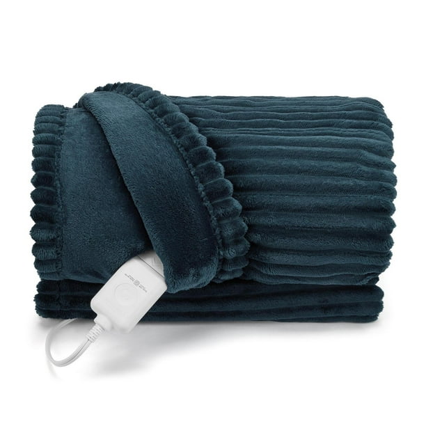 Sunbeam Throw Textured Velvet, 4 Heat Settings, 4-Hour Auto Shut-Off ...