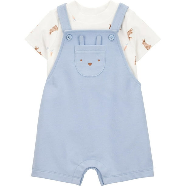 Carter's Child of Mine Baby Boys' Blue Bunny 2-Piece Overall Set ...