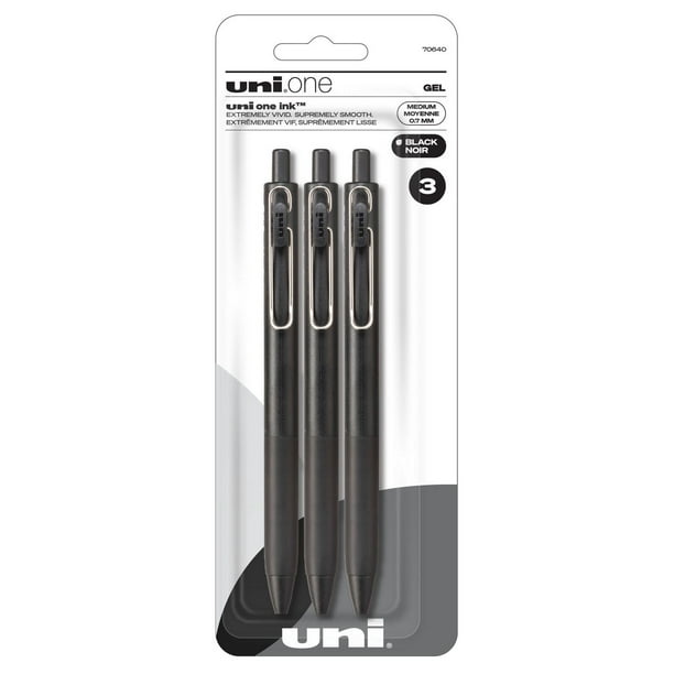 uniball™ one Retractable Gel Pens, Medium Point (0.7mm), Black Barrels ...
