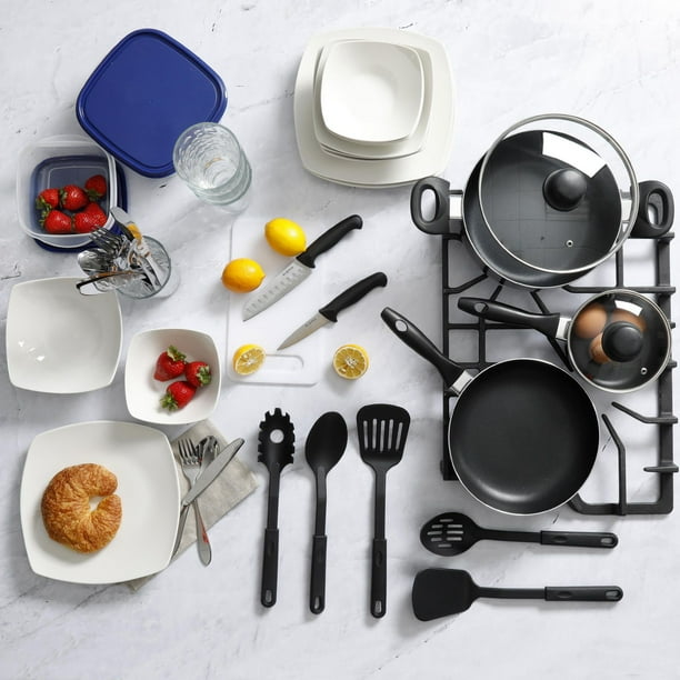 GIBSON All U Need 45-Piece Cookware & Dinnerware Combo Set - Walmart.ca