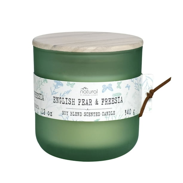 Aroma Light 12oz English Pear & Freesia Soy Wax Blended Scented Candle ...