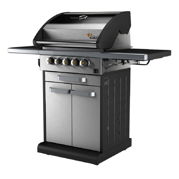 Fervor IC350-S 3 Burner Stainless Steel Gas Grill with FREE Rotisserie ...