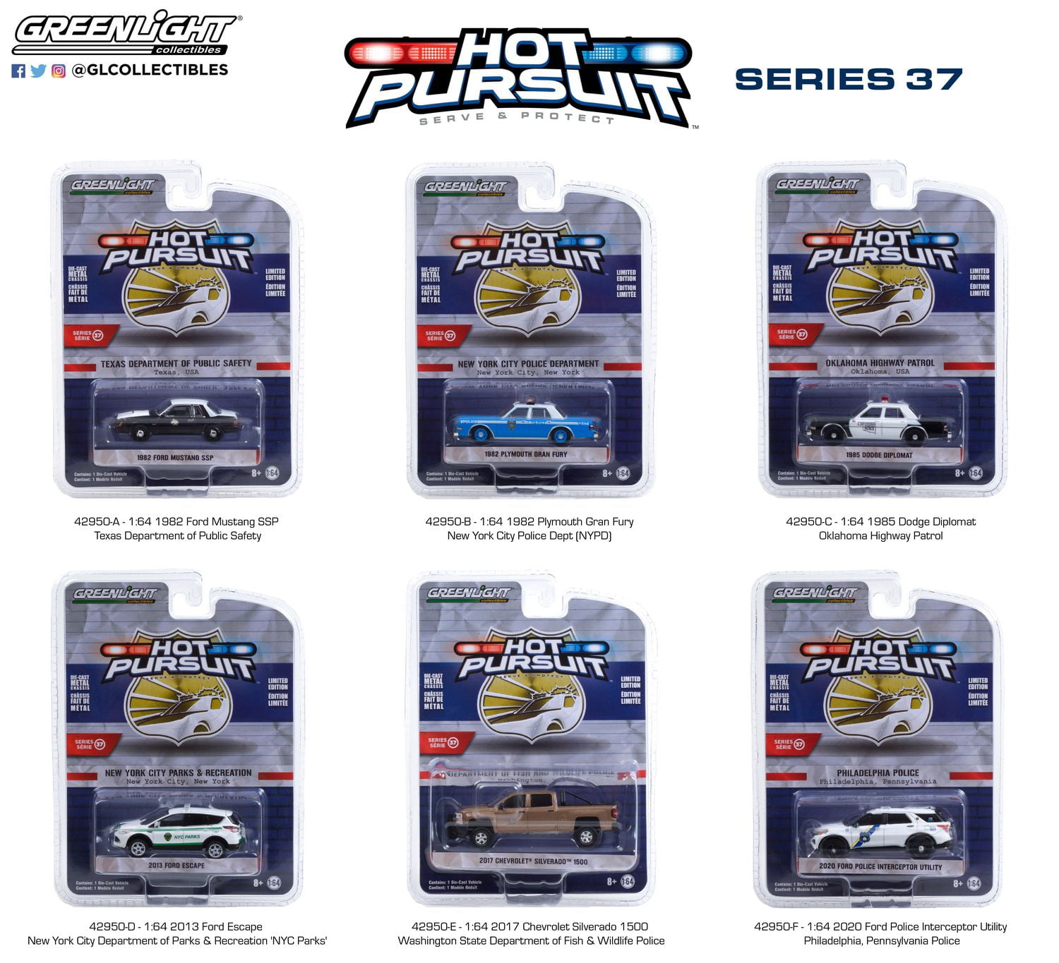 GreenLight 1:64 Hot Pursuit Die-Cast Vehicles Series 37 | Walmart Canada
