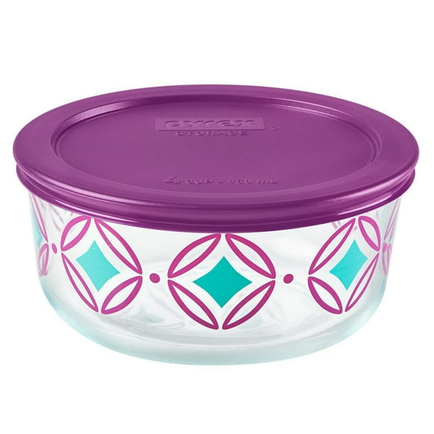 Pyrex® 4-cup Round Decorated Storage Container, Diamonds - Walmart.ca