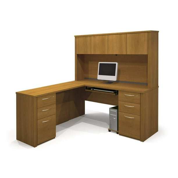 Bestar Embassy 66" L-shaped desk including assembled pedestal - Walmart.ca