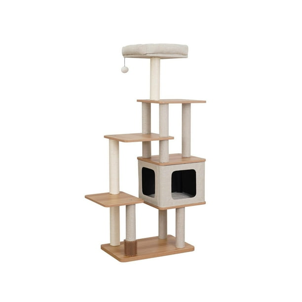 Vibrant Life 6-Level Minimalist Cat Tree with Large Condo, Top Perch ...