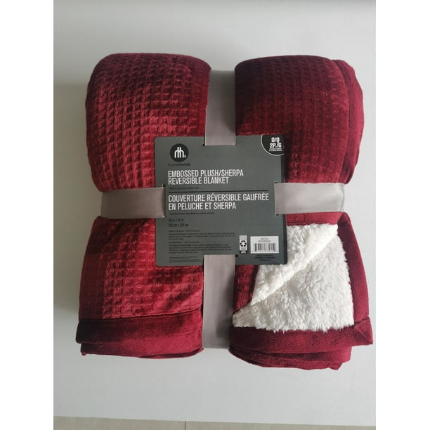 EMBOSSED PLUSH/SHERPAREVERSIBLE BLANKET - Walmart.ca